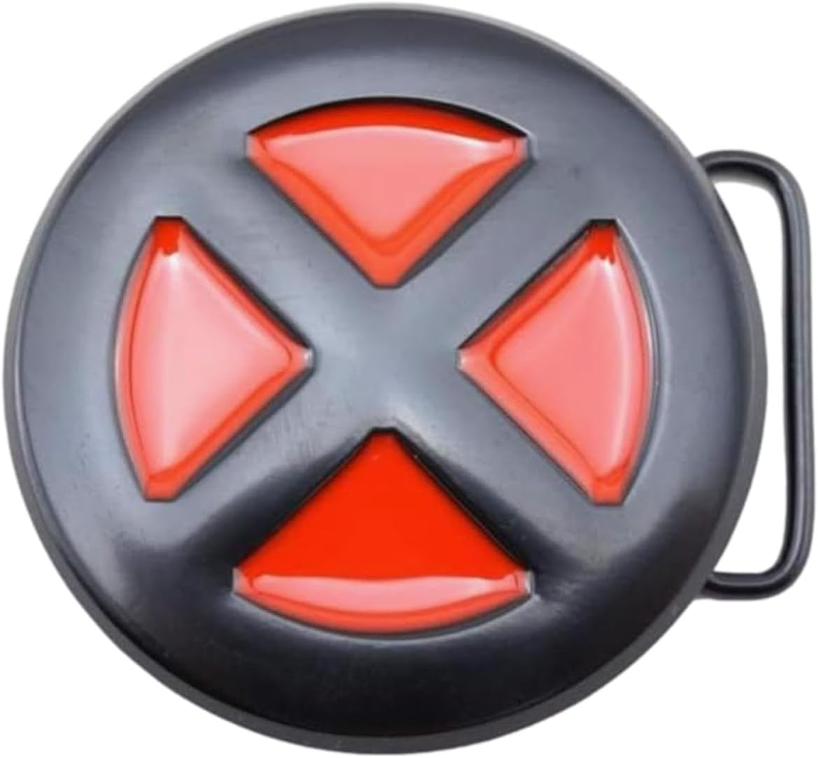 Amazon.com: TCB Creations Xmen Red and Black Metal Enamel Belt Buckle ...