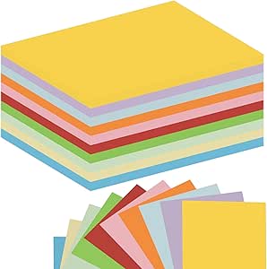 Amazon.com : 100 Sheets Colored Cardstock, Card Stock Paper 8.5 x 11 ...