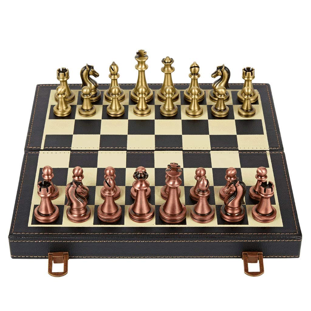 Buy Chess set Metal International Chess Set With Folding Wooden/PU ...