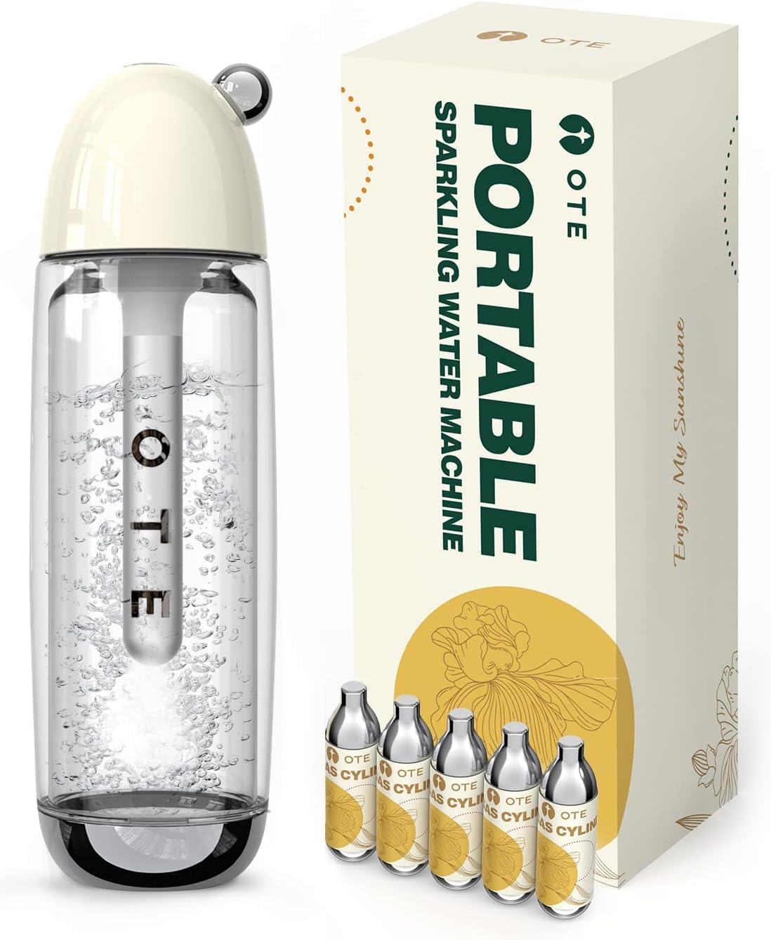 OTE Sparkling Water Maker Machine with 20 CO2 Cylinders, Double Layer ...