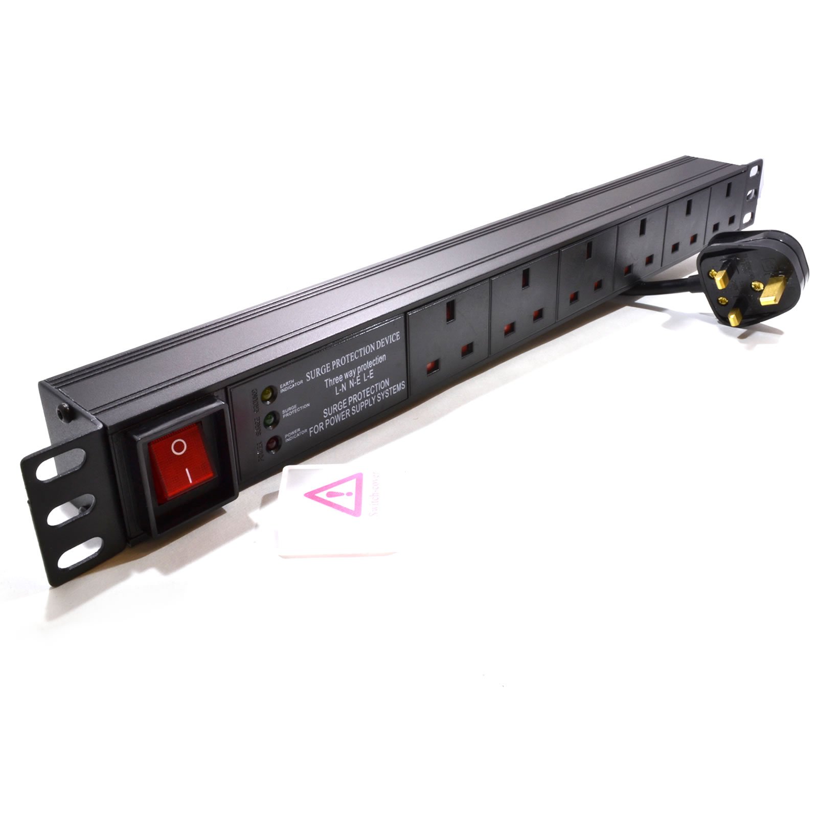 Buy kenable Power Distribution Unit PDU 6 Way Horizontal Surge 19 inch Rack ed 3m [3 metres ...