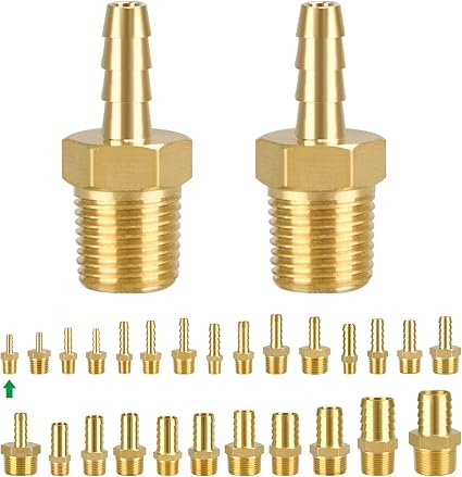 DkOvn 2/6/12 Pack Hose Barb Fitting, 1/8" Barb × 1/8" NPT Brass Male ...