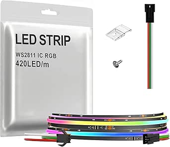 Amazon.com: SPI COB RGB IC LED Strip Light FOB WS2811 High Density ...