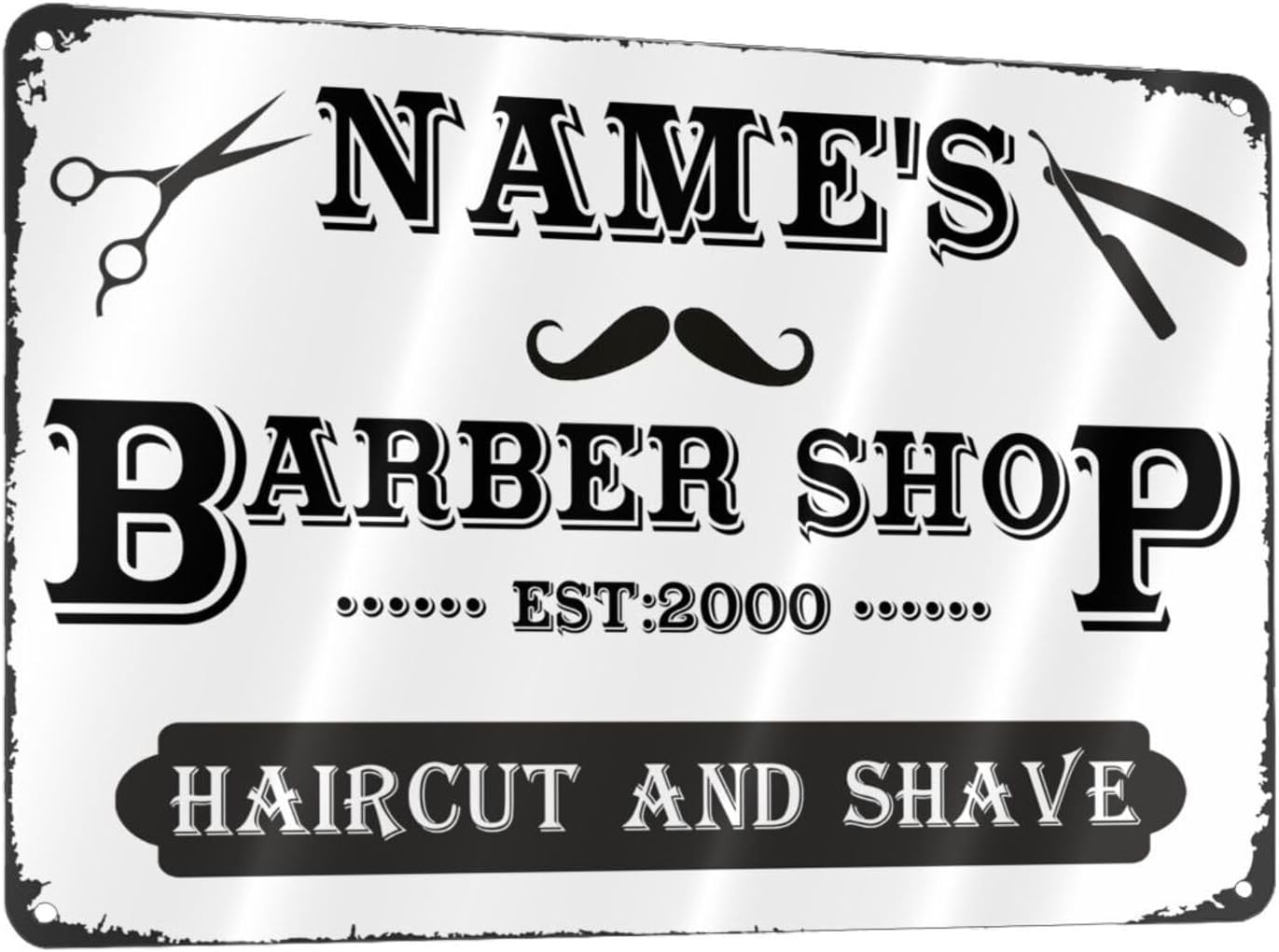 Amazon.com: Personalized Barber Shop Sign Custom Name Signs Haircuts ...