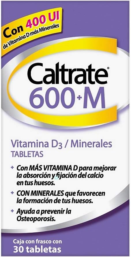 Caltrate Suplemento de Calcio 600 +M 600mg / 400 UI Frasco con 30 ...