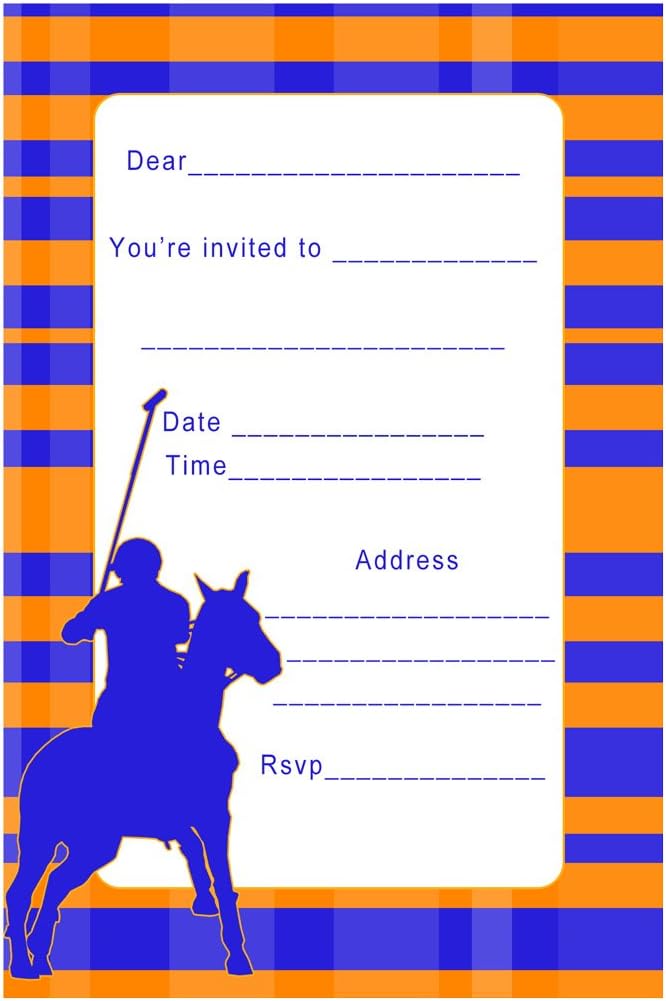 Amazon.com: 30 Invitations Polo Boy Birthday Personalized Cards Fill In ...