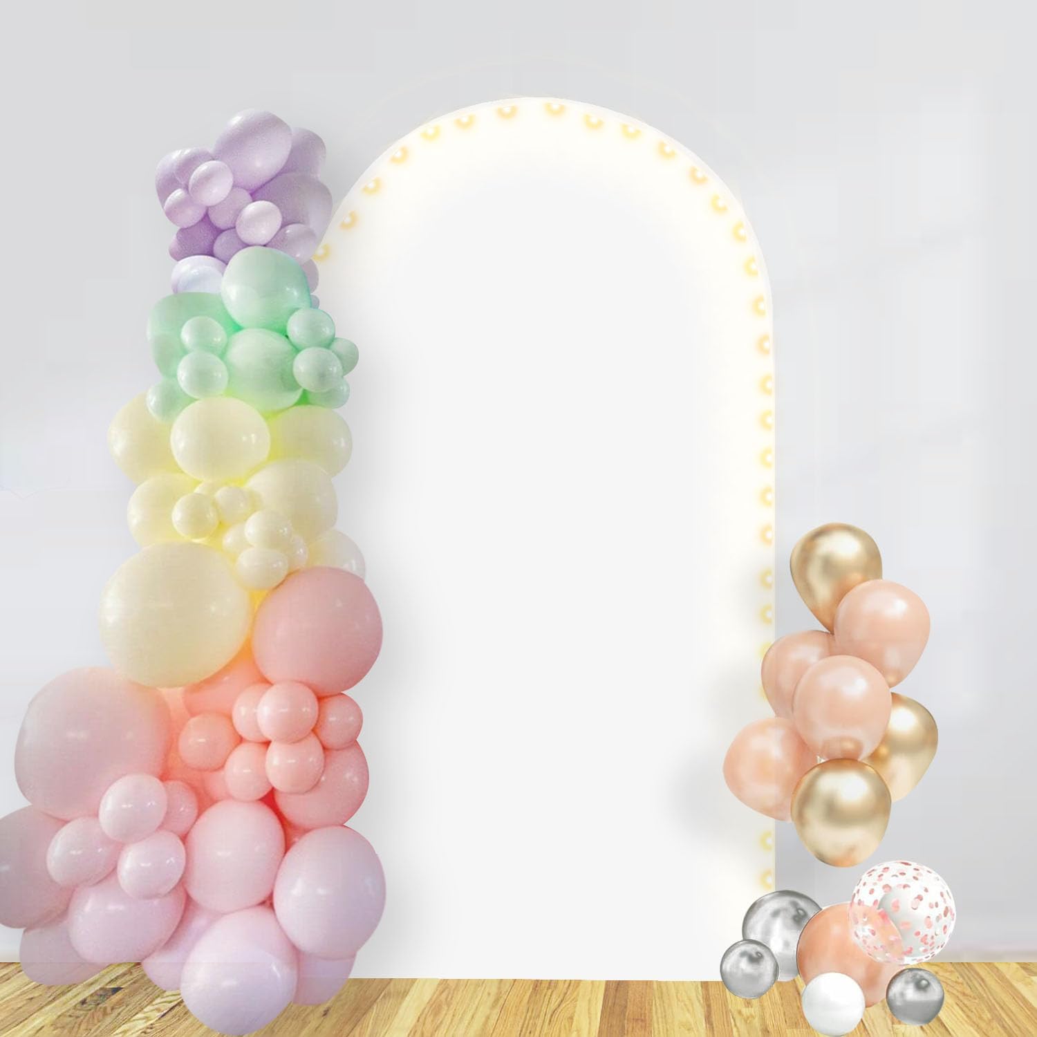 Amazon.com: Arch Backdrop Cover with LED Lights String Spandex Fitted ...