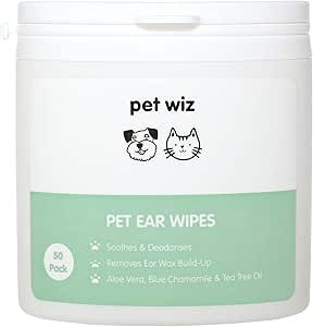 Amazon.com : pet wiz Ear Wipes for Dogs & Cats. Clean, Soothe ...