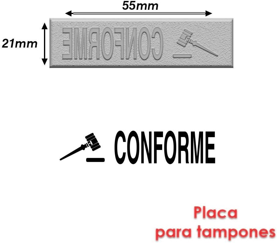 Timbre caoutchouc pour tampon encreur 55x21mm Texte Espagnol Conforme ...
