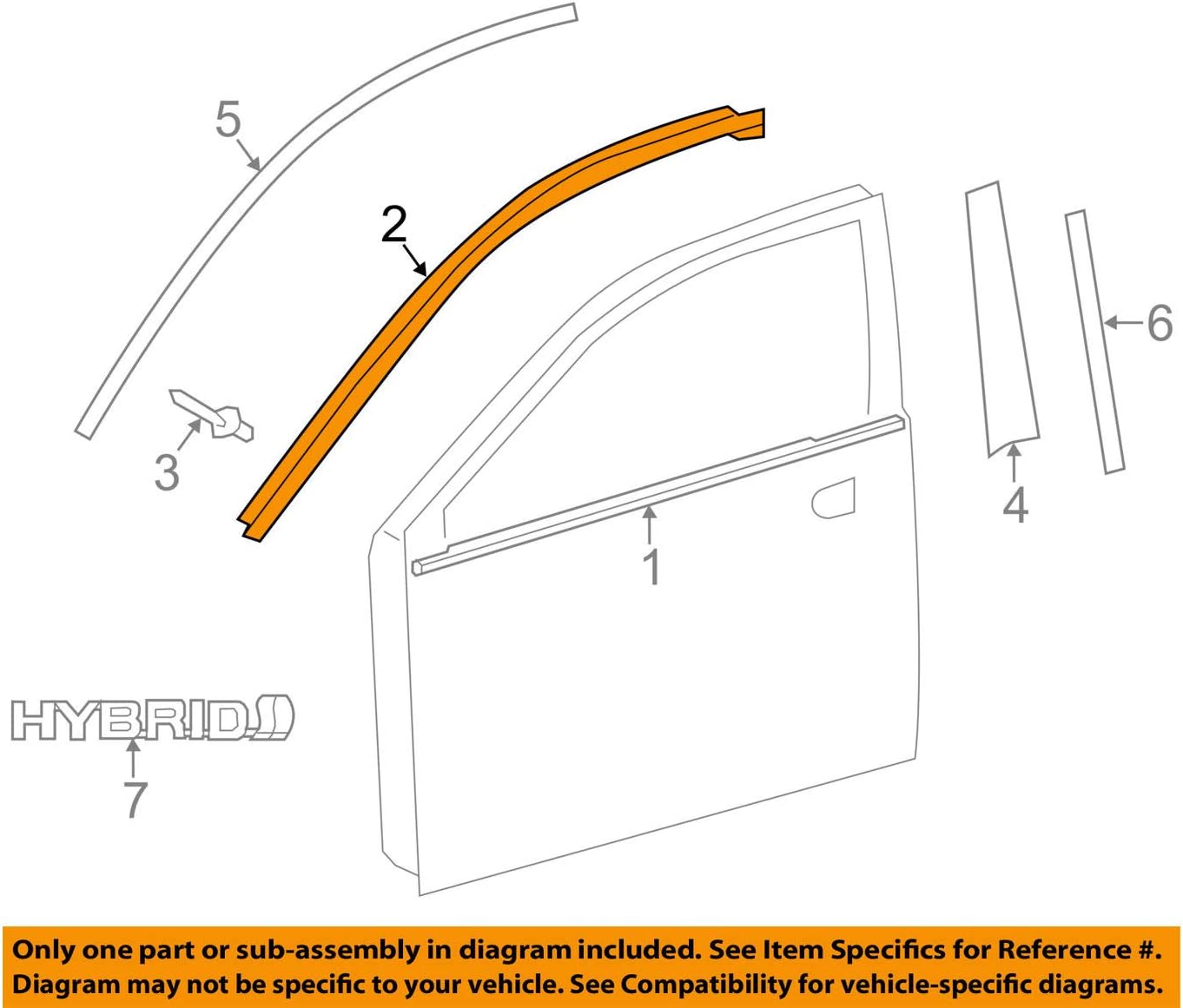Amazon.com: TOYOTA Genuine 75754-07020 Window Frame Molding : Automotive