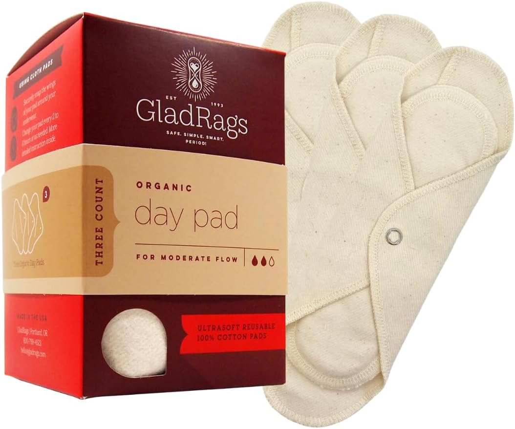 Amazon.com: GladRags Natural Organic Undyed Cotton Reusable Day Pad (3 ...