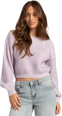 Full Tilt Plated Sweater Lavender at Amazon Women’s Clothing store