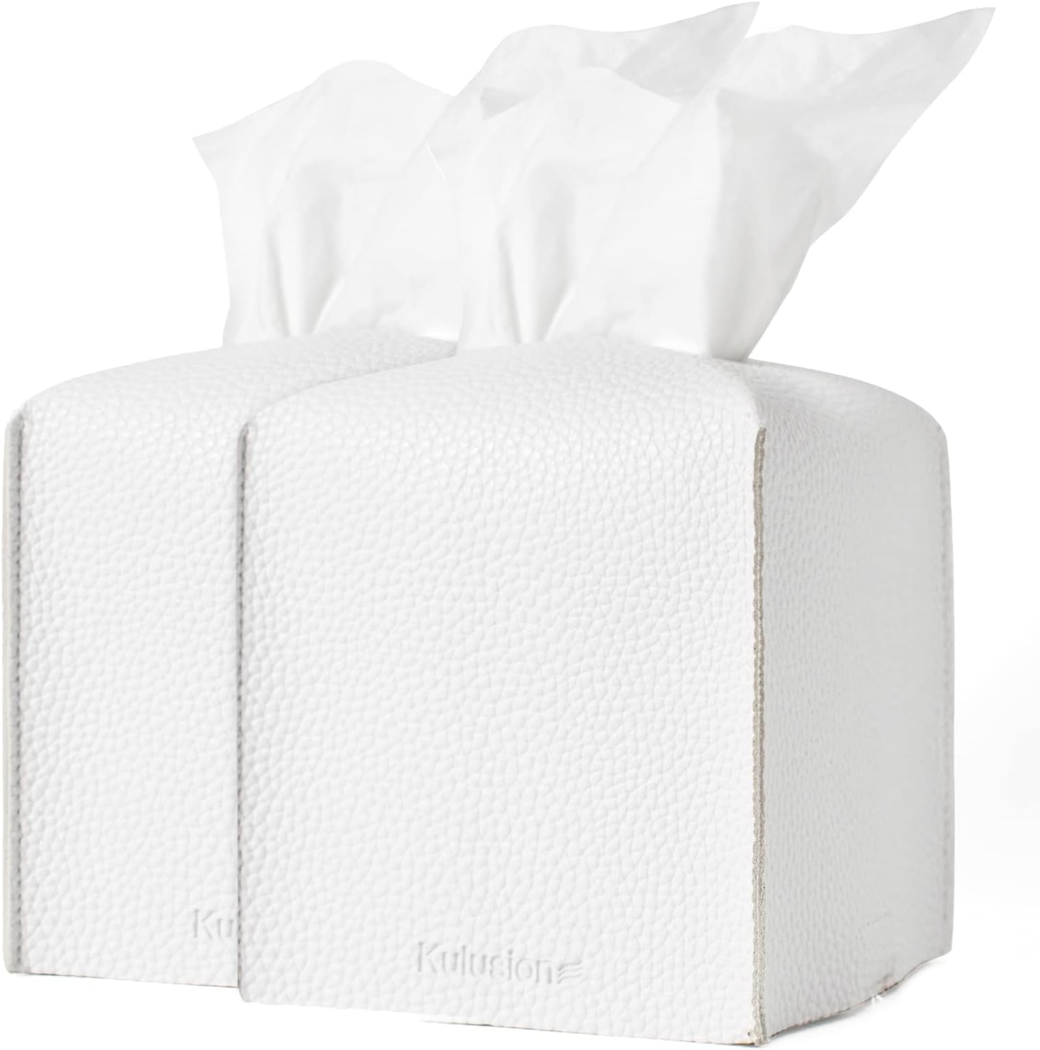 Tissue Dispenser Square Tissue Holder PU Leather Facial Tissue Box for ...