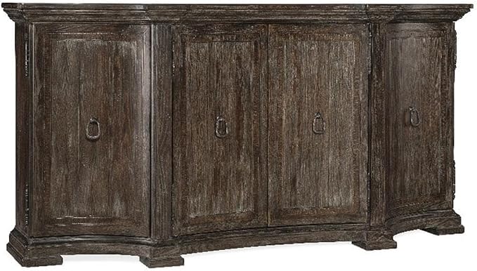 Amazon.com - BOWERY HILL Four Door Buffet in Distressed Dark Brown Wood ...