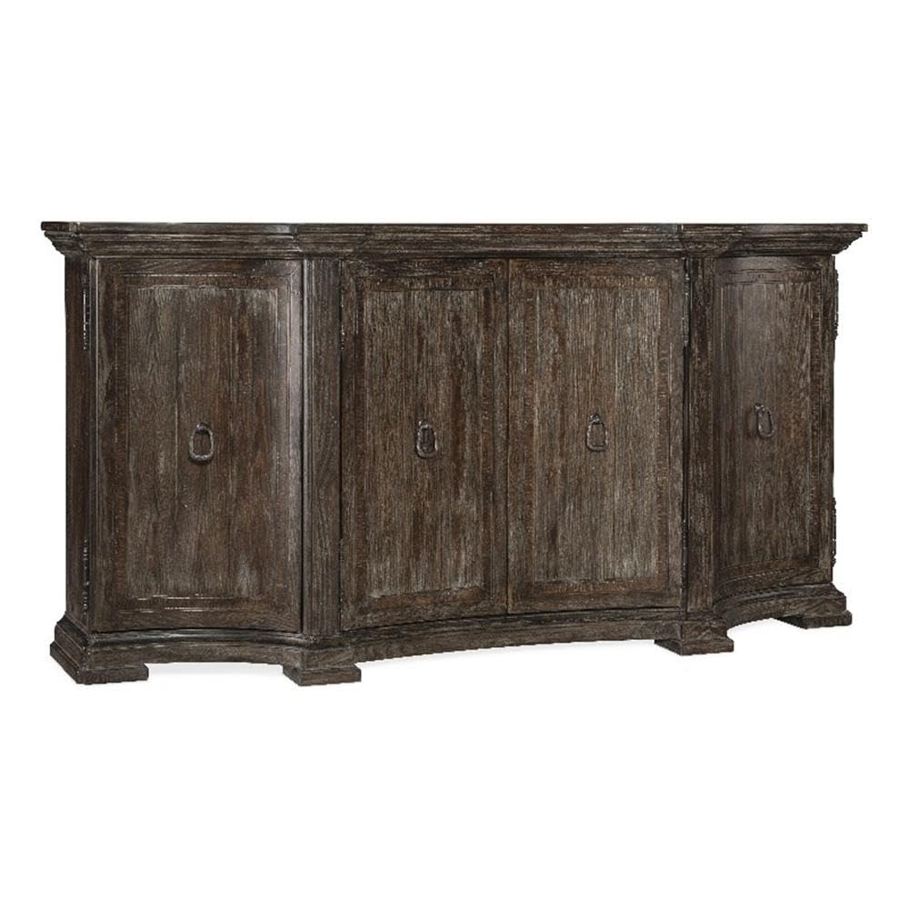 Amazon.com - BOWERY HILL Four Door Buffet in Distressed Dark Brown Wood ...