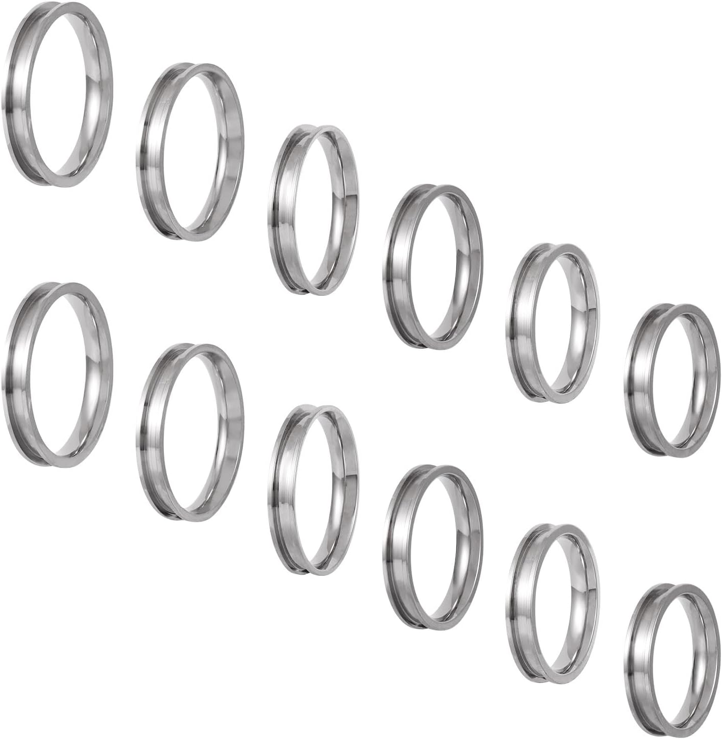 Amazon.com: Crafans 12Pcs Stainless Steel Grooved Finger Ring Core ...