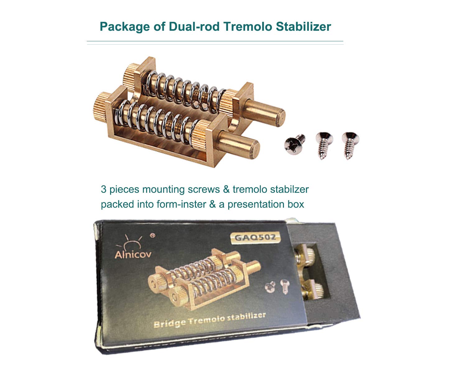 Buy Floating Tremolo Bridge Stabilizer, Dual-Brass-Rod Trem Stopper ...