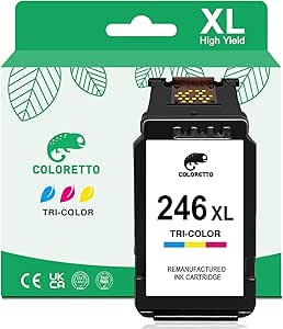COLORETTO Ink Cartridge CL-246XL Tri-Color for Canon Pixma TS3420 ...