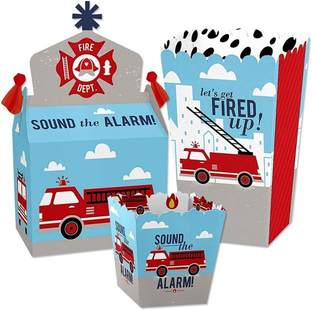 Amazon.com: Big Dot of Happiness Fired Up Fire Truck - Firefighter ...