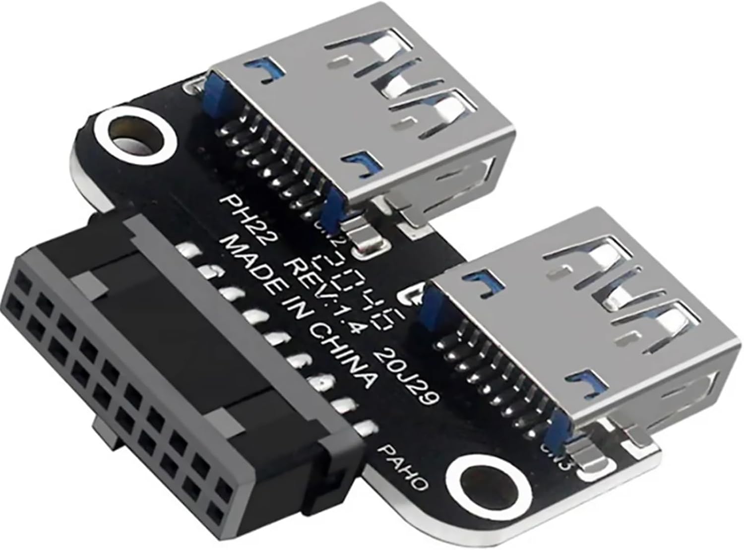 TECKEEN USB Adapter for Motherboard, Vertical USB 3.0 19PIN / 20PIN ...