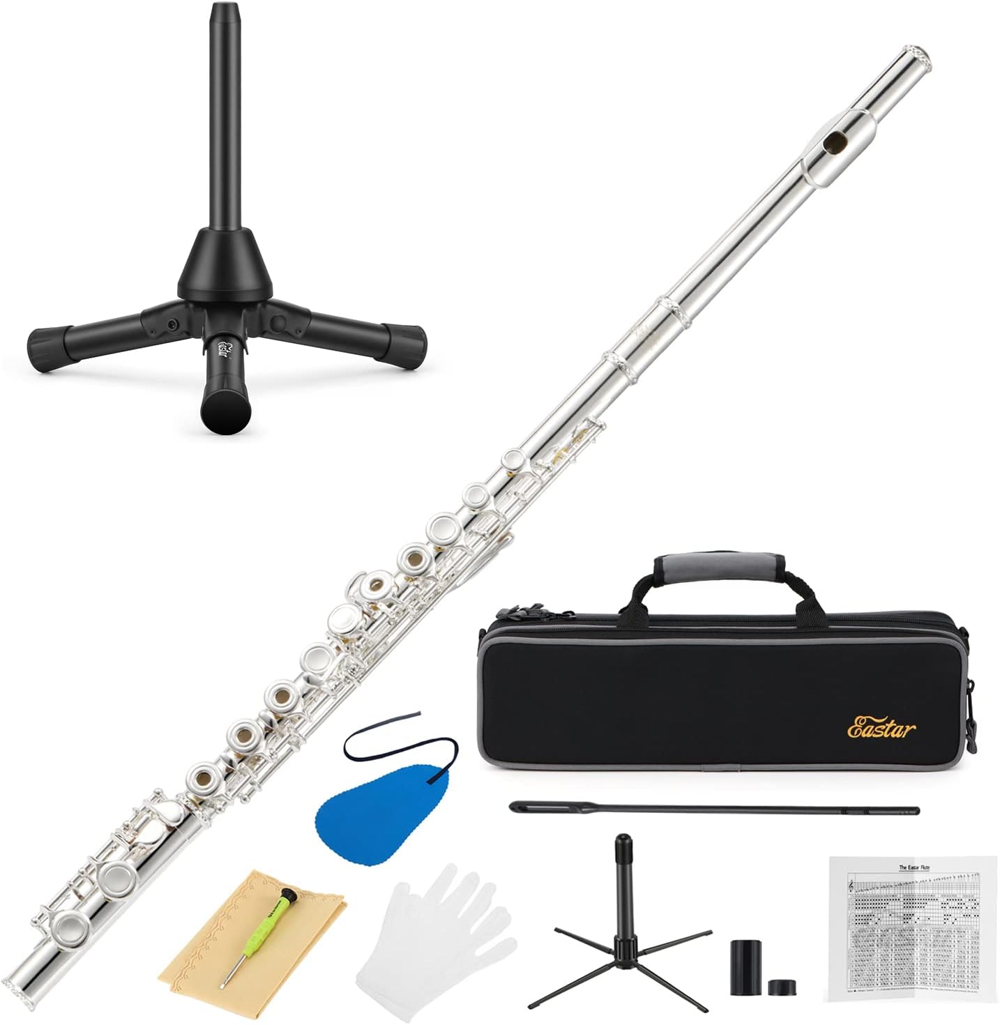 Amazon.com: Eastar ELF-2 C Flutes Closed Hole 16 Keys Flute Instrument ...