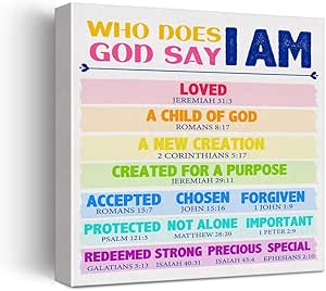 Amazon.com: SZHMZ Inspirational Bible Verse Wall Art Canvas Painting ...