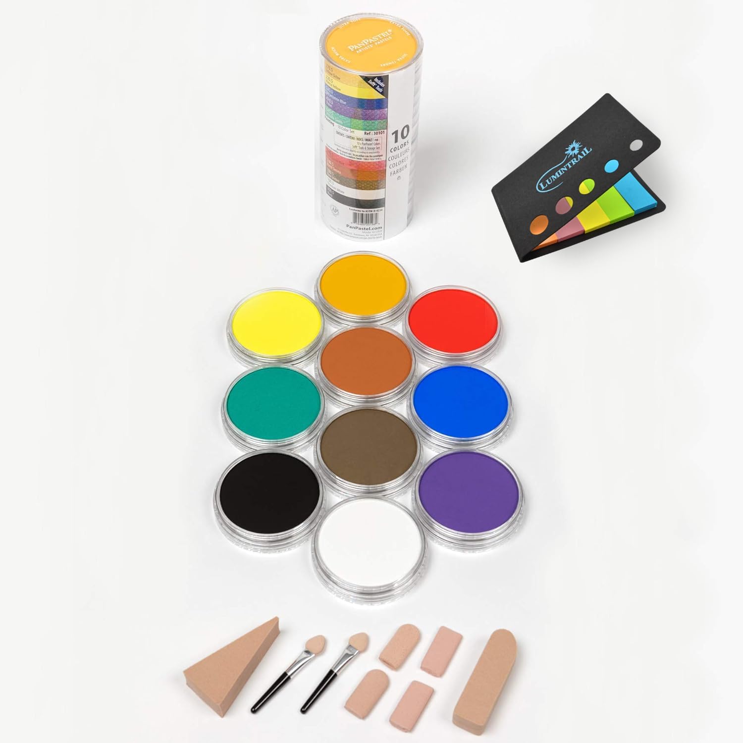 Amazon.com : Lumintrail Pan Pastel Ultra Soft Artist Pastels, 10 Color Painting Set w/Sofft Tool ...