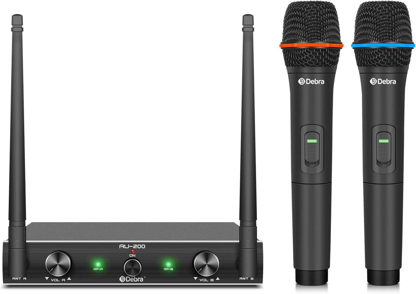 UHF Wireless Microphone 2-Channel System - Handheld & Headset/Lavalier ...