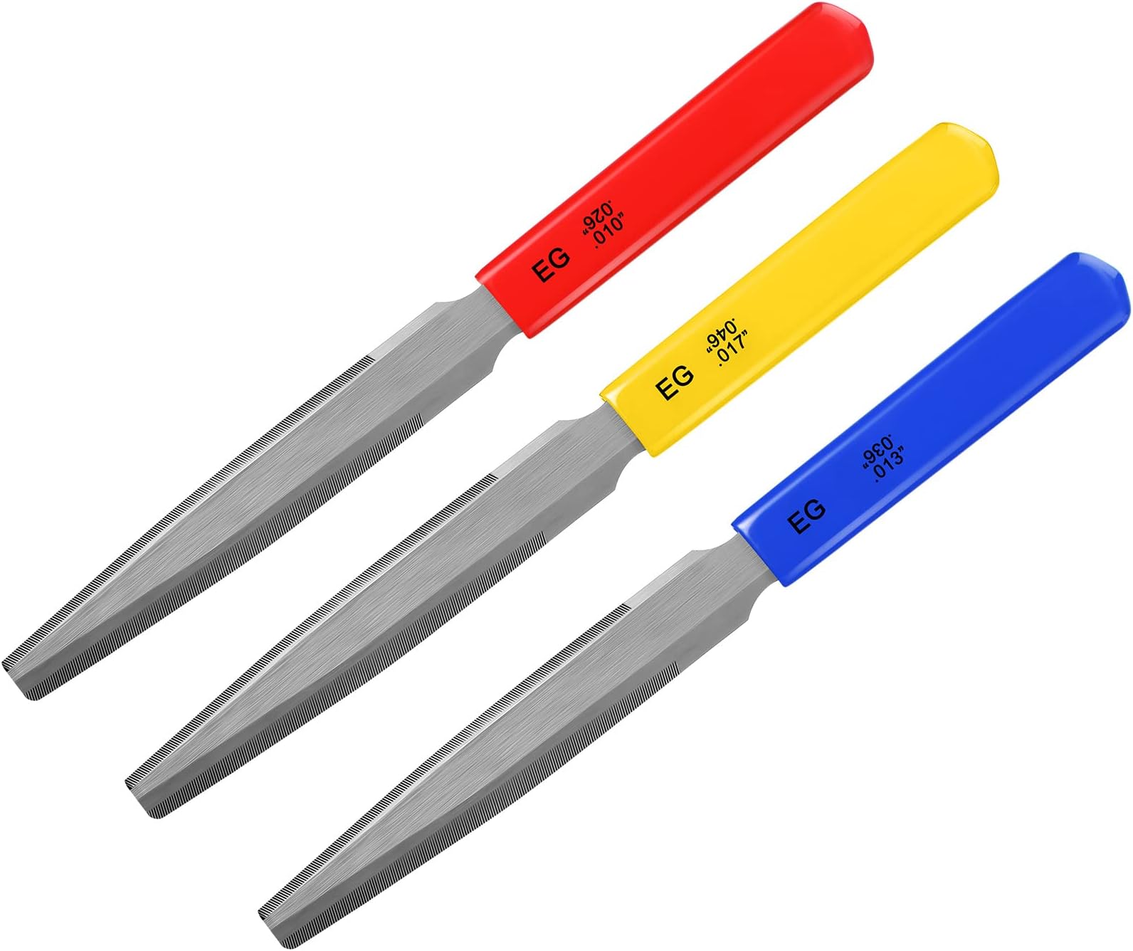 Tarpop 3 Pieces Tapered Guitar Nut Files Nut Slotting Files Set Double ...