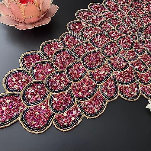 Amazon.com: Enliven Farmhouse Floral Spring Beaded Table Runner ...