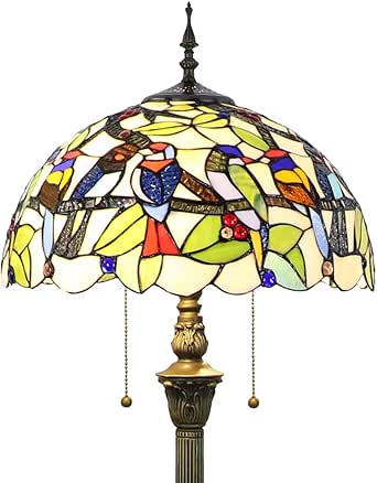 Tokira Hummingbird Tiffany Styled Floor Lamp, Traditional Stained Glass ...