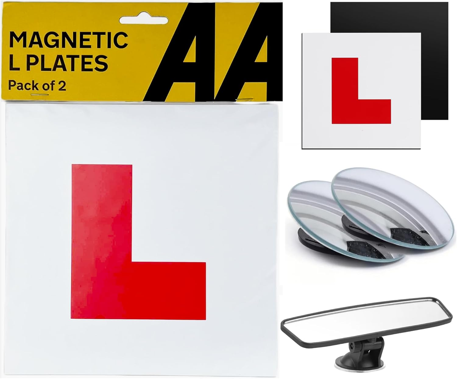 L Plates Magnetic, Learner Plates for Learner Drivers + Driving Test ...