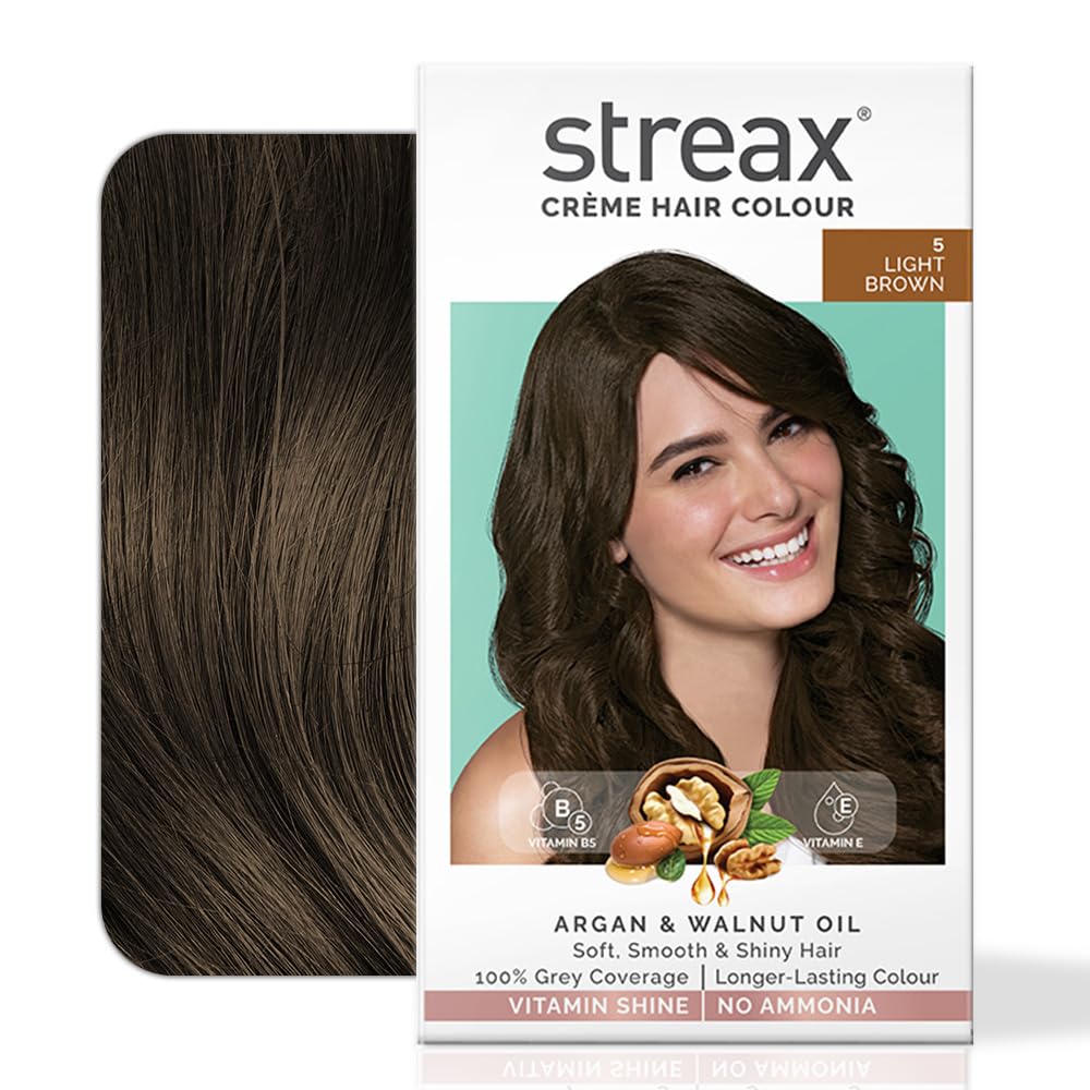 Streax Permanent Hair Colour, 100% Grey coverage, Infused with Argan ...