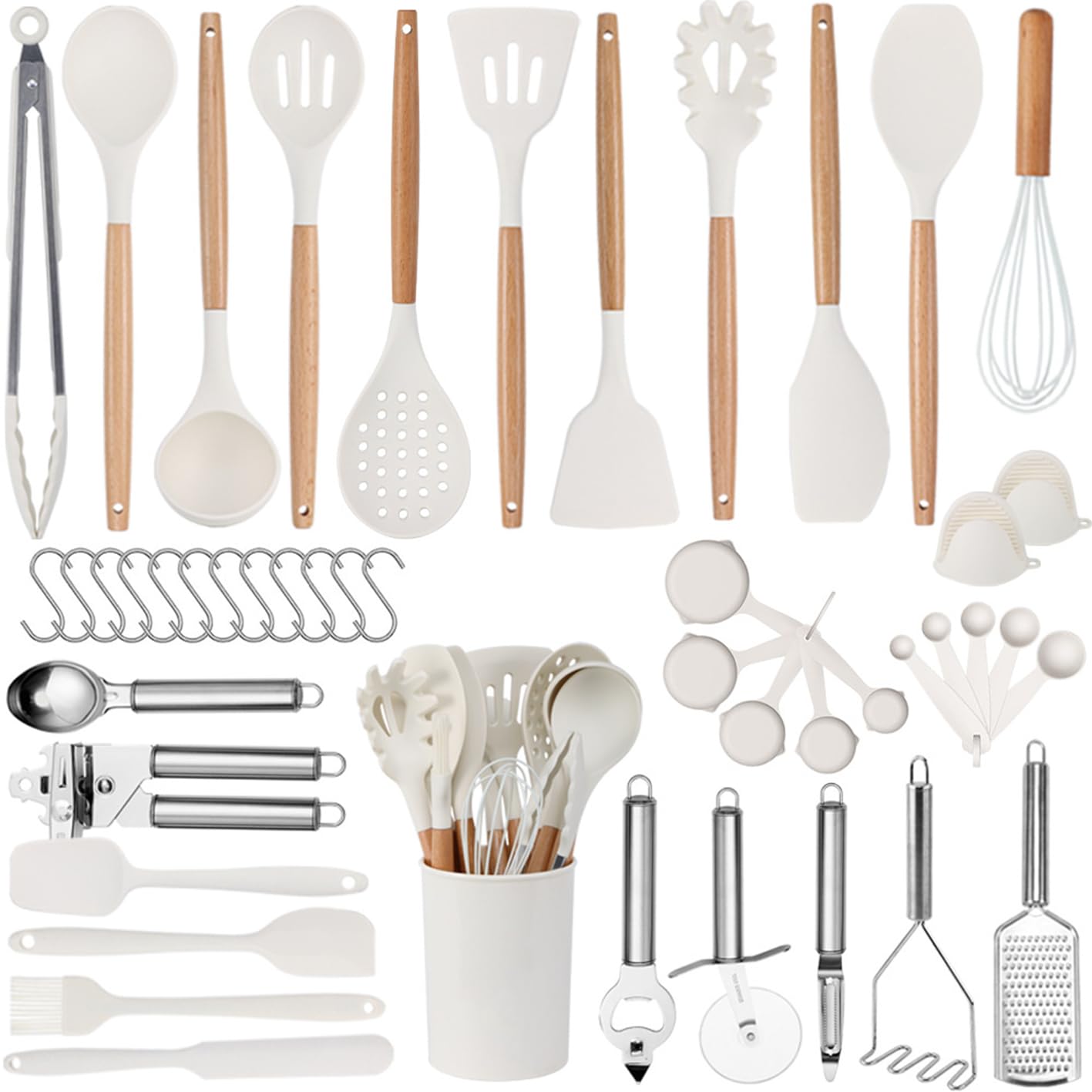 Amazon.com: VIRUJA 47Pcs Silicone Spatula Set for Kitchen, Nonstick ...