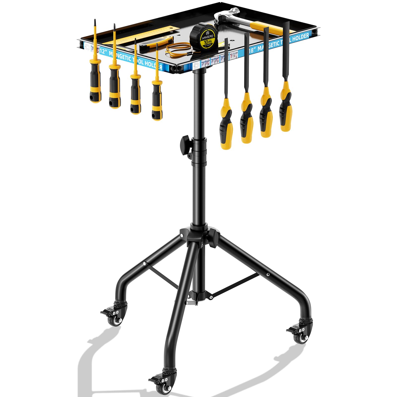 Rolling Tool Cart with Magnetic Strip, Mobile Work Table Rolling Tool ...