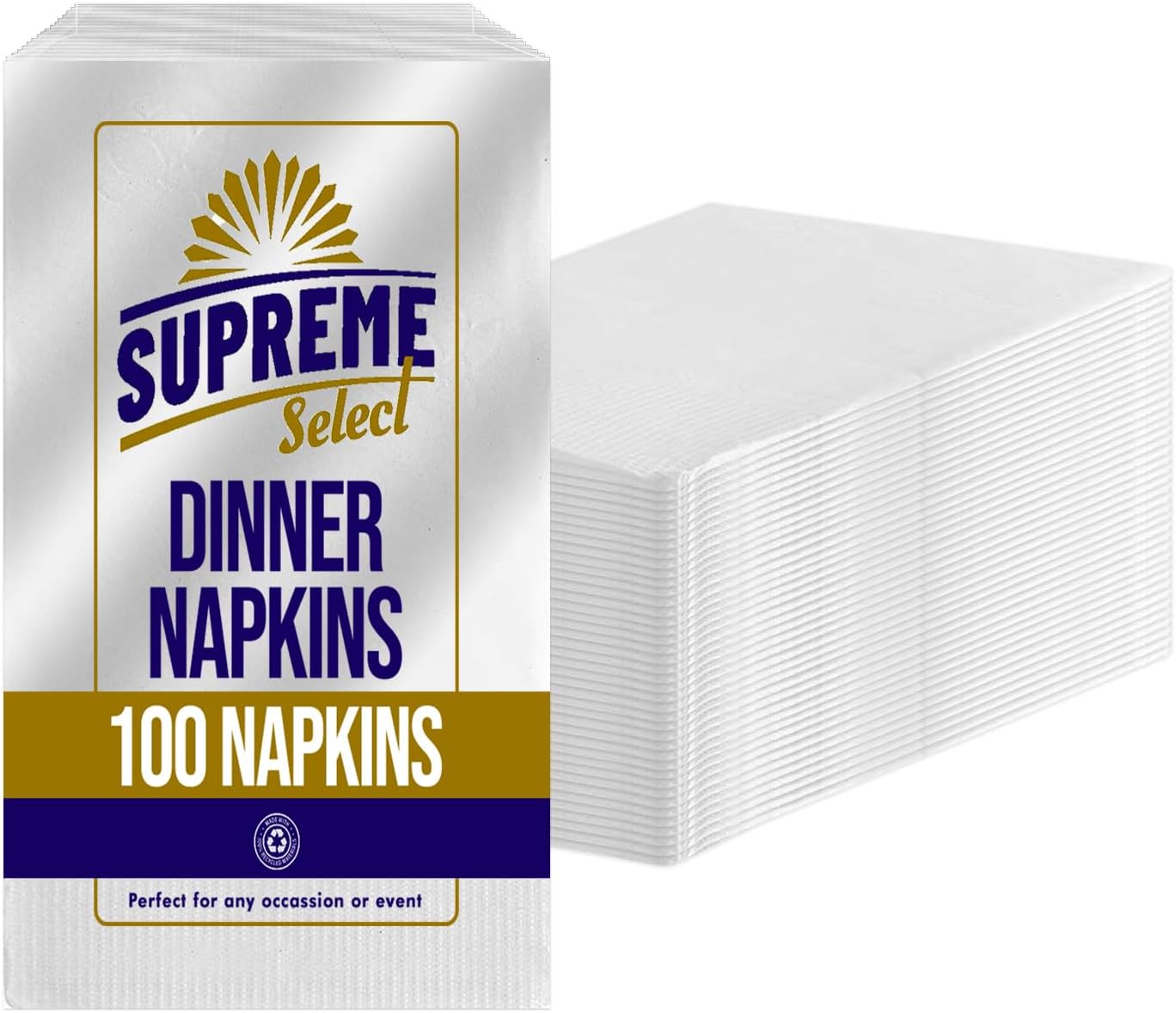Amazon.com: Premium White Napkins, 1/8 Fold Dinner Napkin, Value Pack ...