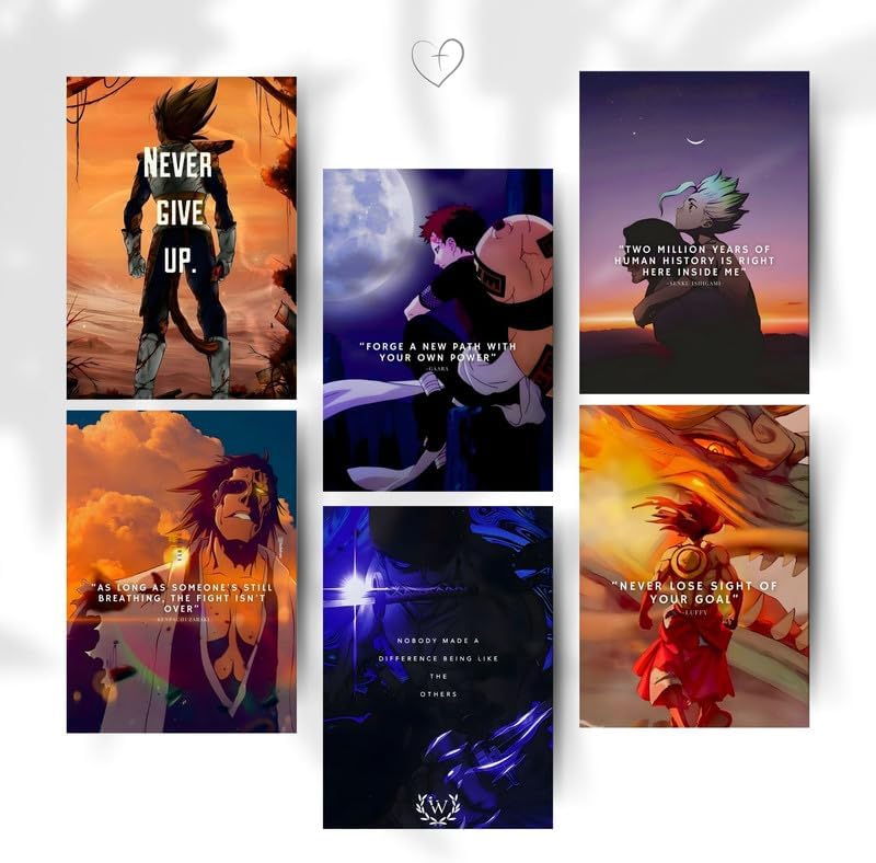 Anime Motivational Poster A4 Pack of 6 Perfect Wall Decoration in ...