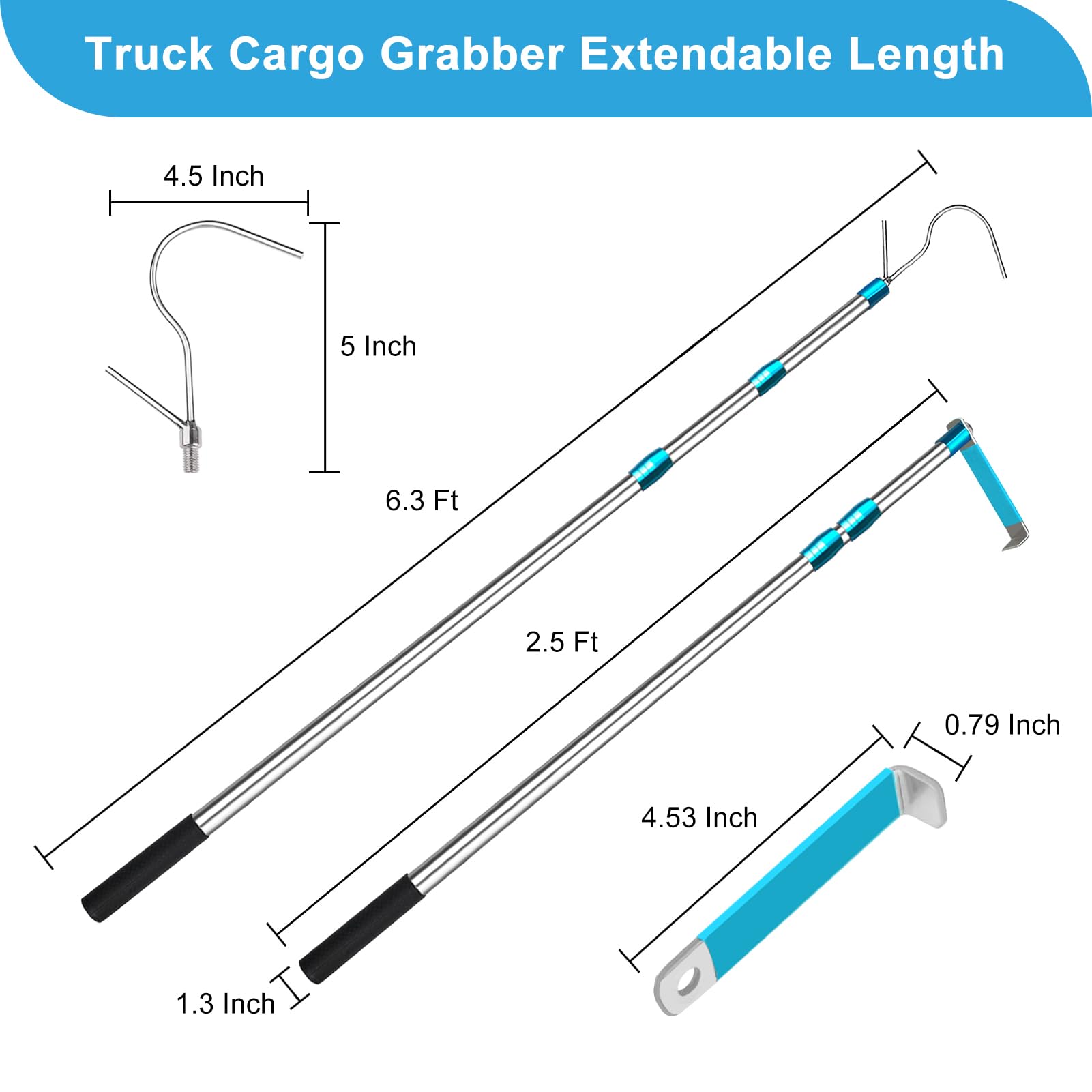 Snapklik.com : Rtshuok 6.3 Ft Truck Cargo Grabber Reach Retriever Tool ...