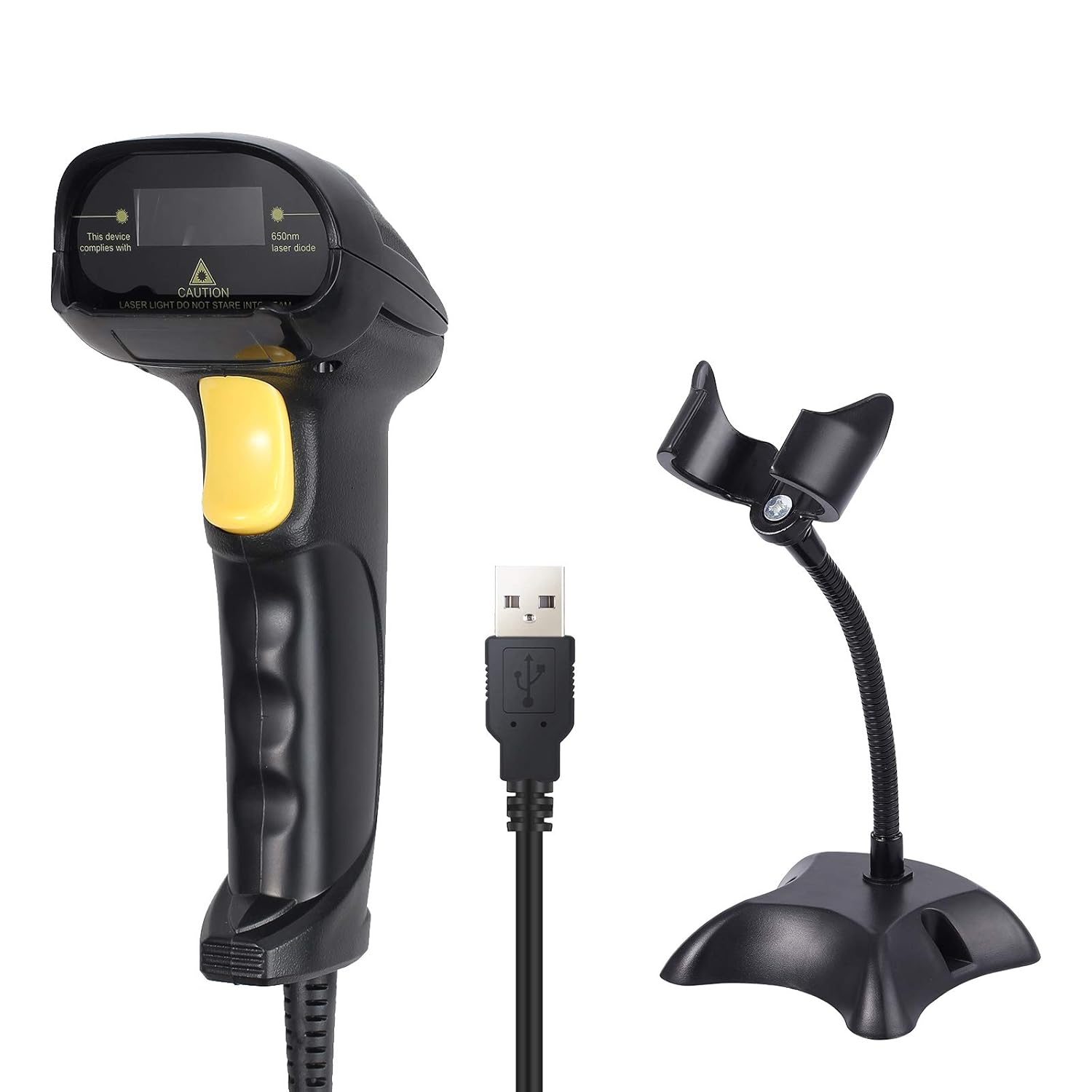 ESYNIC USB Automatic Barcode Scanner Handled 1D Wired Bar Code Laser ...