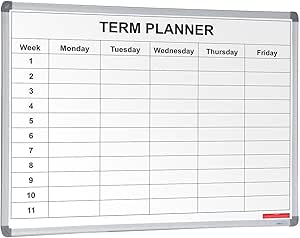 Visionchart School Term Planner 1 Term Magnetic Whiteboard, 1200mm x ...