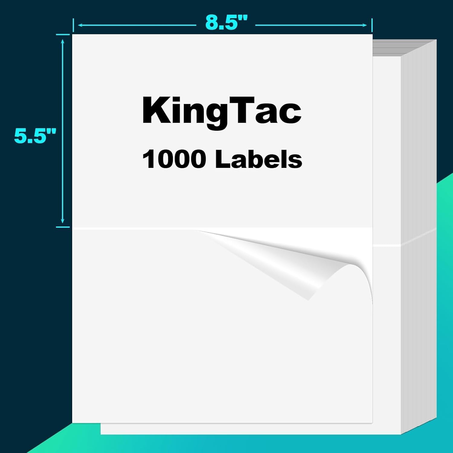 Half Sheet Self Adhesive Shipping Labels for Laser & Inkjet Printers, 8 ...