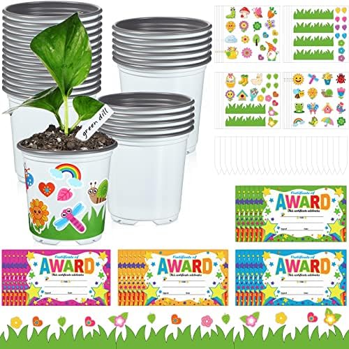 Amazon.com: Yinder 24 Pack Garden Plastic Pot Craft Kit 24 Nursery Pots ...