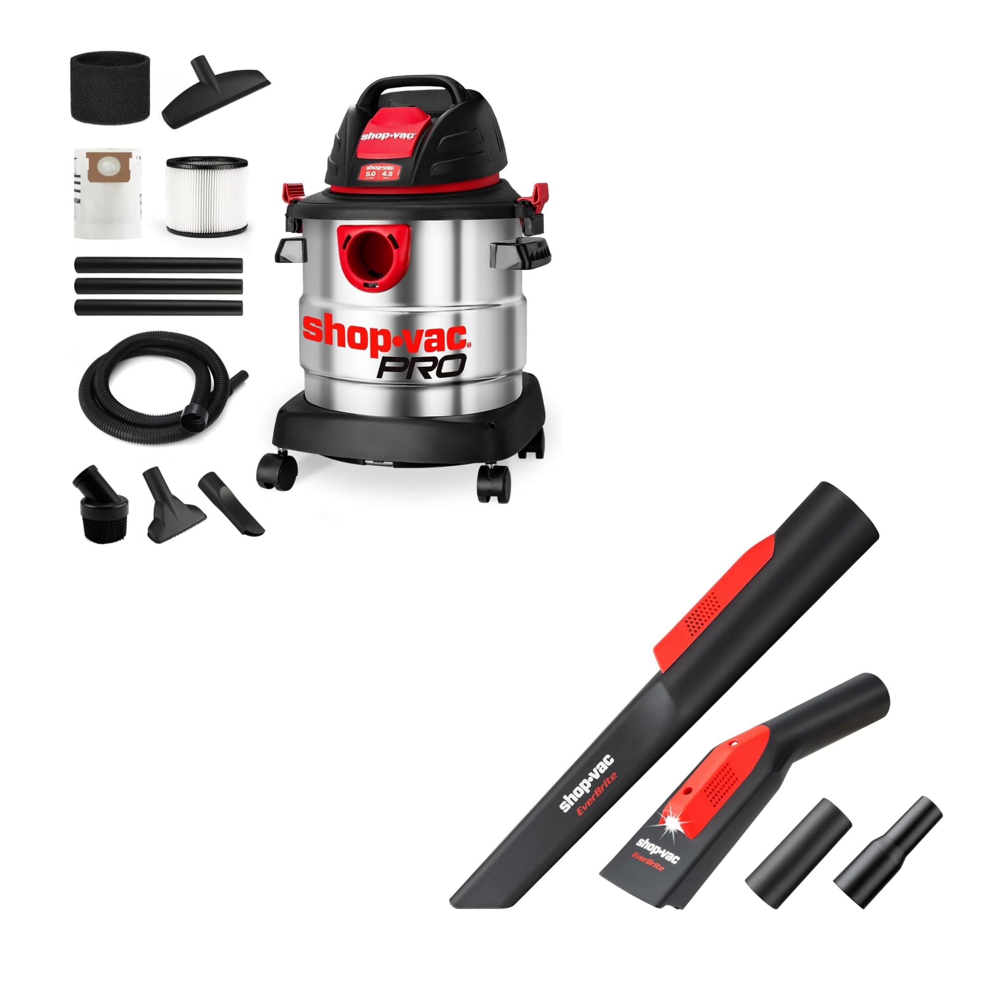 Amazon.com: Shop-Vac 5 Gallon 4.5 Peak HP Wet/Dry Vacuum and Nozzle Kit ...