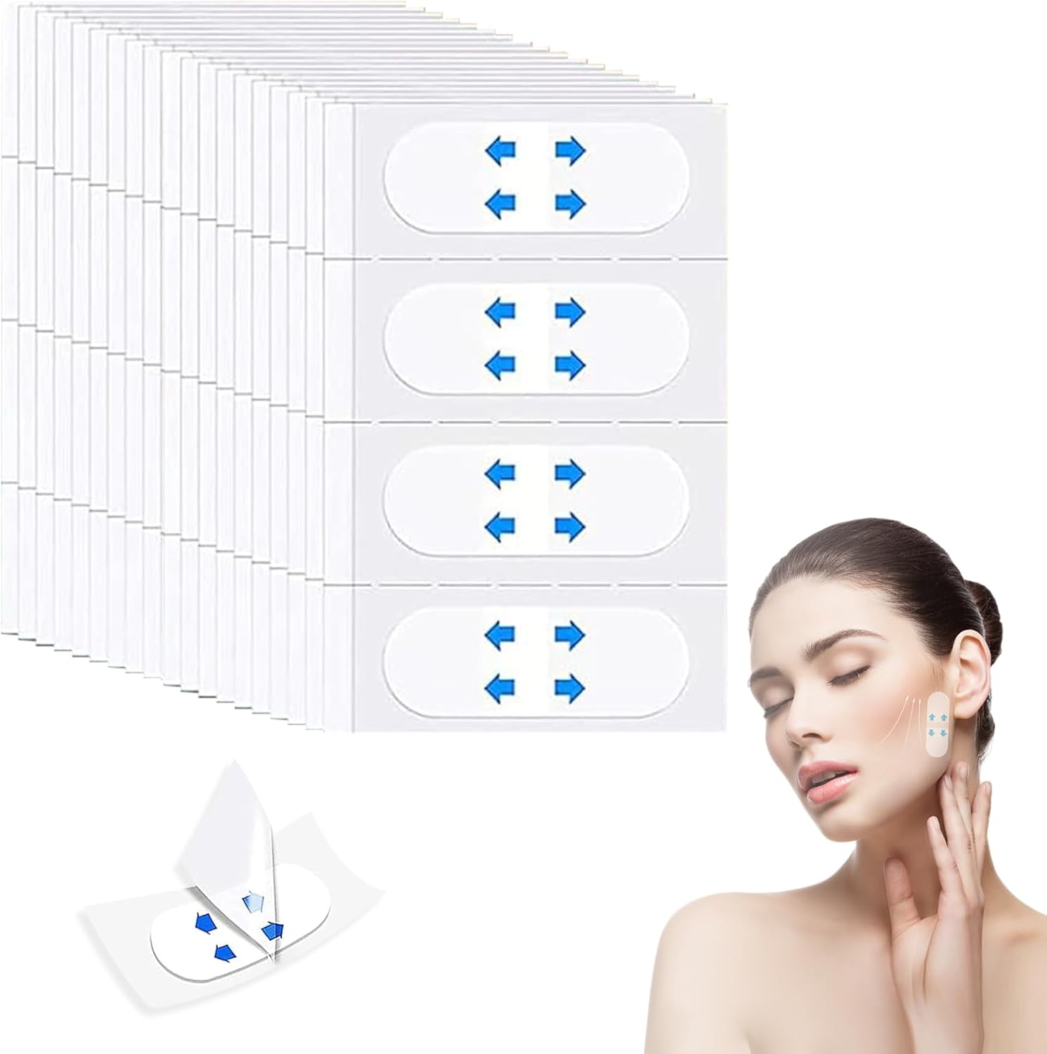 120 Pièces Face Lift Tape, Instant Face Lift Patch Des Muscles Du ...