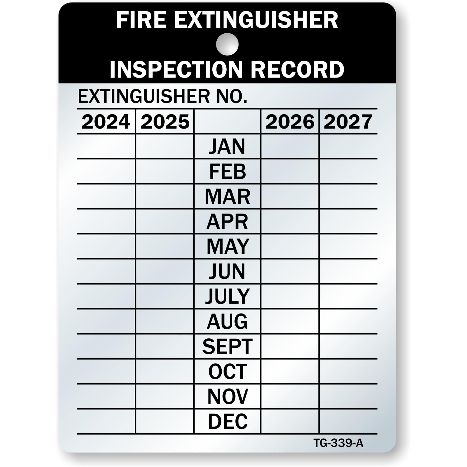 SmartSign Fire Extinguisher Tags, Inspection Tags, Record 4-Year ...