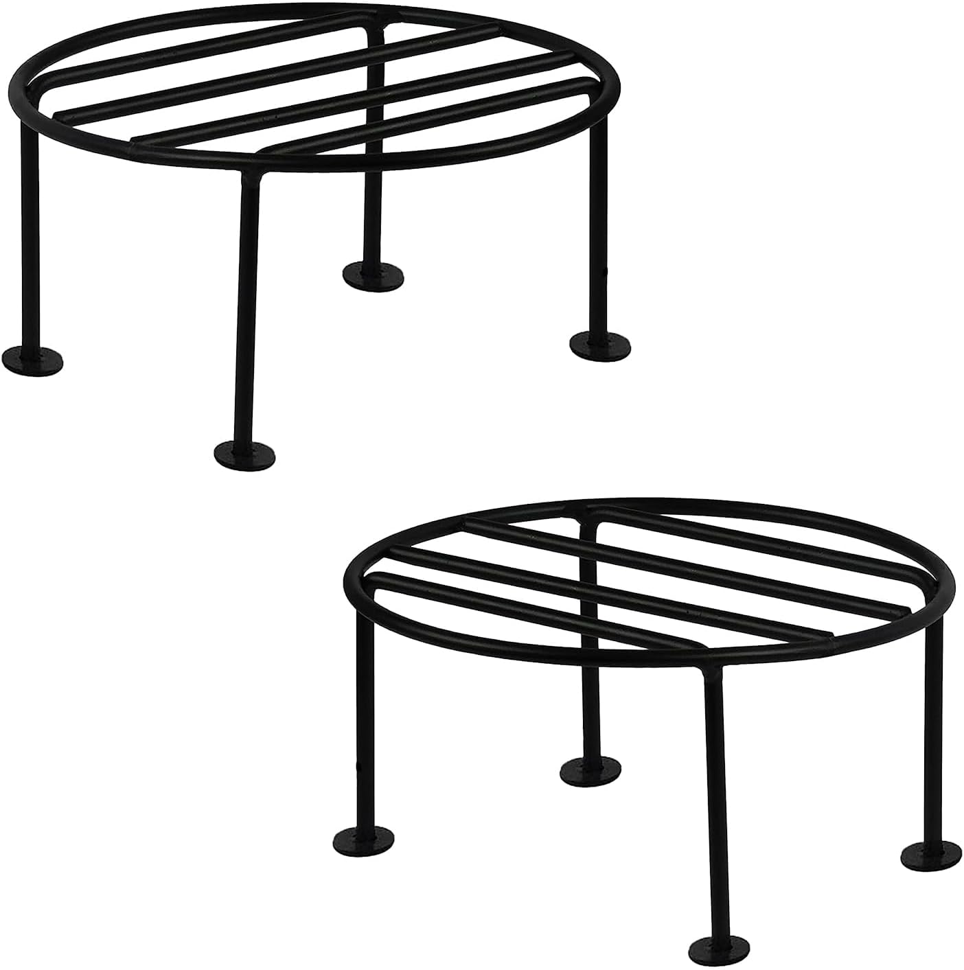 Amazon.com: Round Pot Stand Set of 2 - Iron Indoor/Outdoor Flower Gamla ...