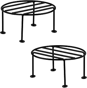 Amazon.com: Round Pot Stand Set of 2 - Iron Indoor/Outdoor Flower Gamla ...