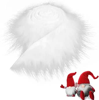 Tikplus White Faux Fur Fabric, 150 x 9 cm Fluffy Craft Fur, Precut ...