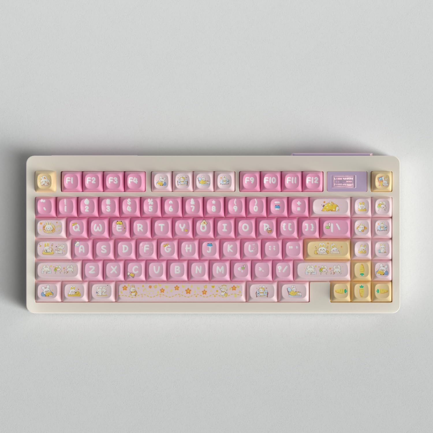 SUEHIODHY PBT Pink Keycaps Set URE Profile 156 Keys Cute Rabbit Keycaps ...