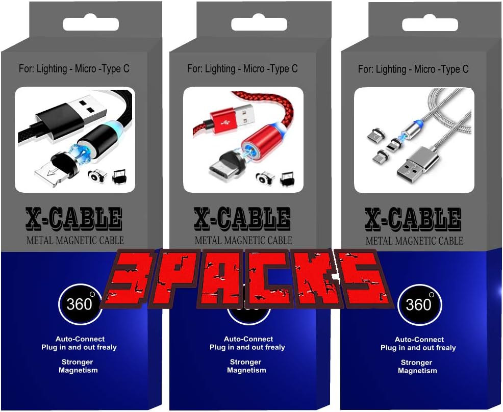 Amazon.com: Magnetic 3 in 1 USB Fast Charging Charging Cable Universal ...